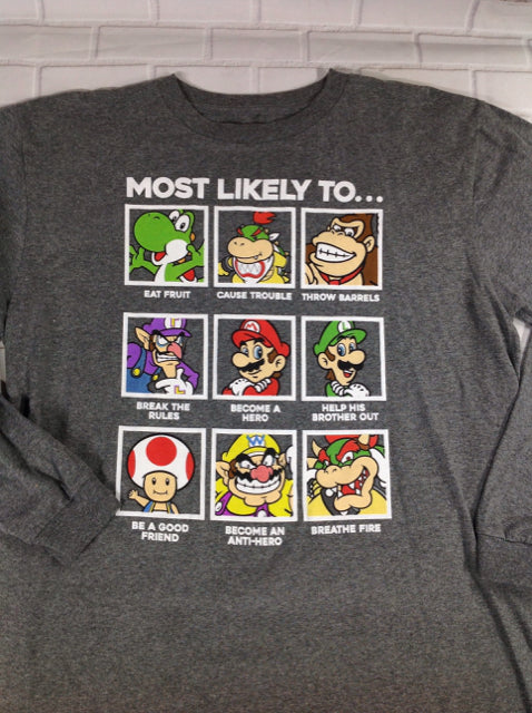 SUPER MARIO GRAY PRINT Top – Tomorrow's Child Resale